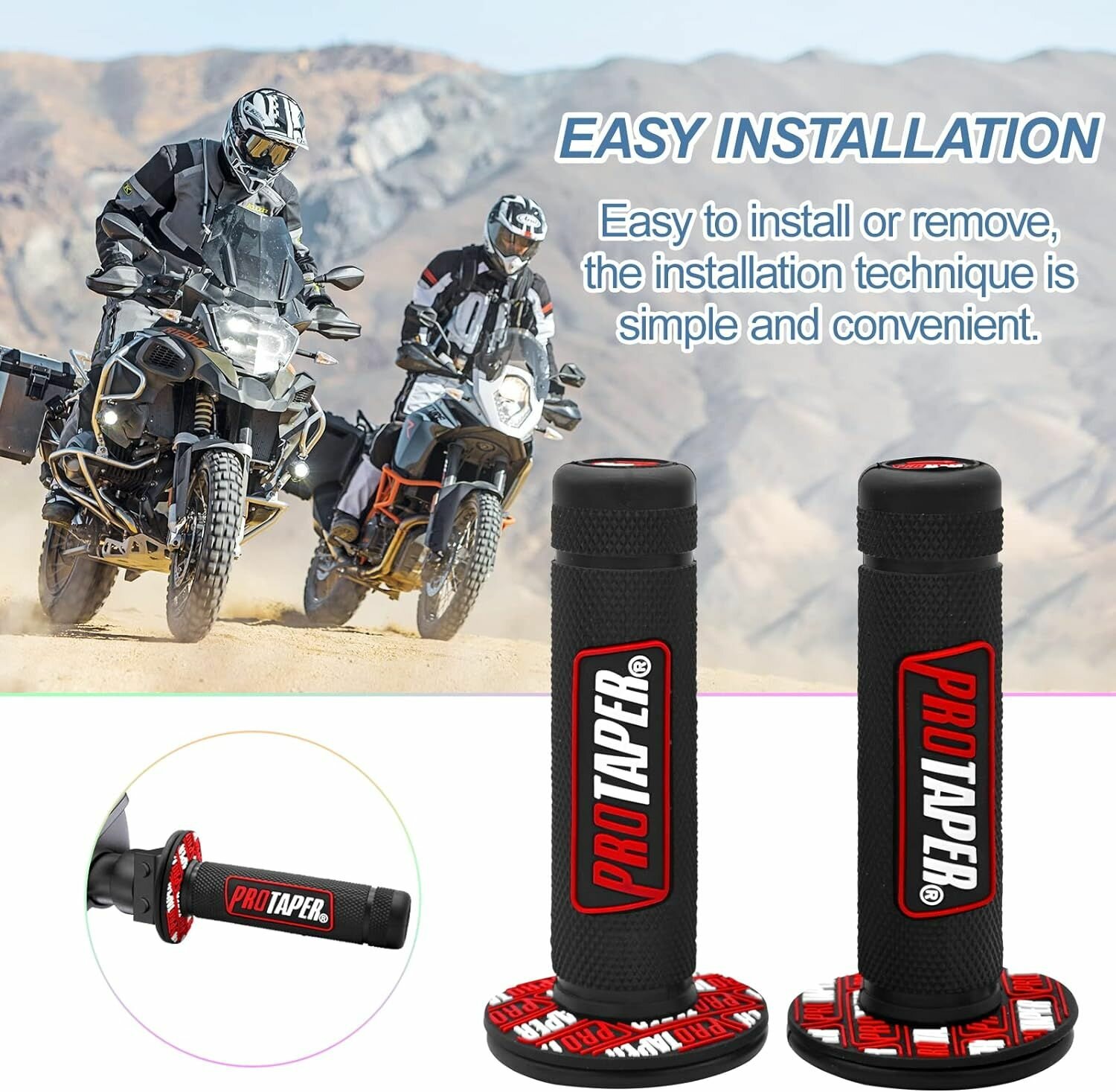 Ручки руля для мотоцикла, питбайка (грипсы) RED