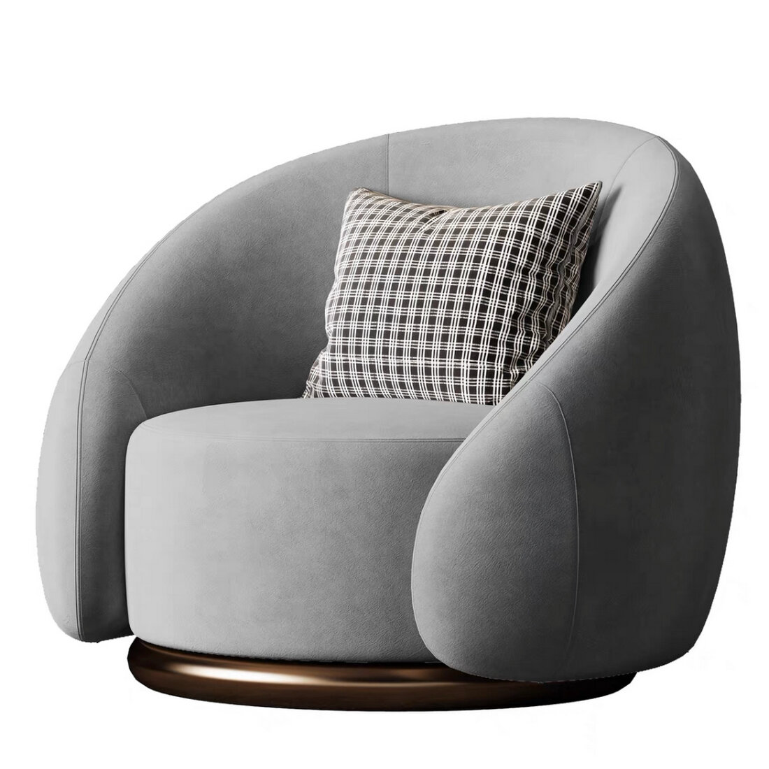 Мягкое крутящееся кресло в стиле Eichholtz Swivel (Светло-серое)