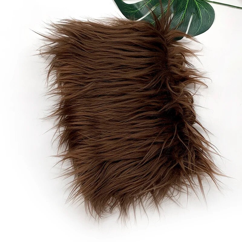 Плюшевая искусственная меховая ткань ZYFMPTEX 25x45 см Коричневый, 10