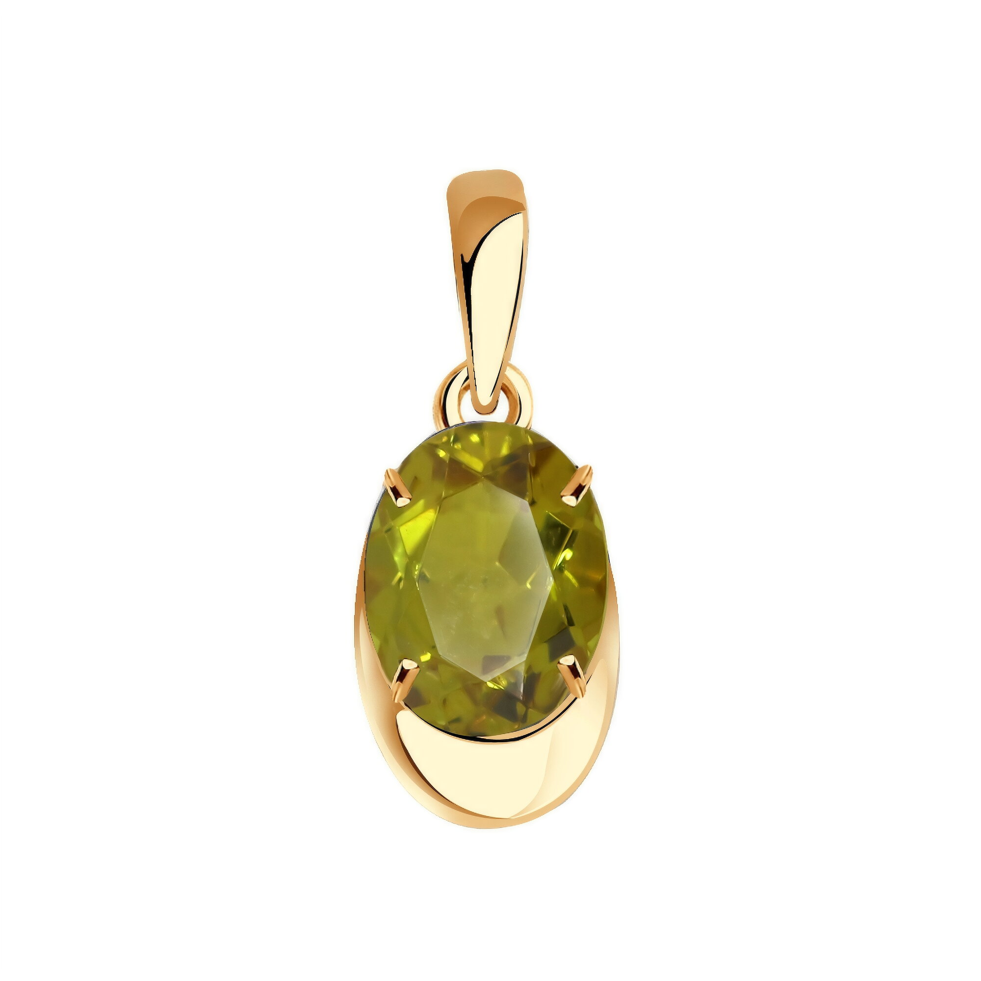 Подвеска, красное золото, 585 проба, ситалл