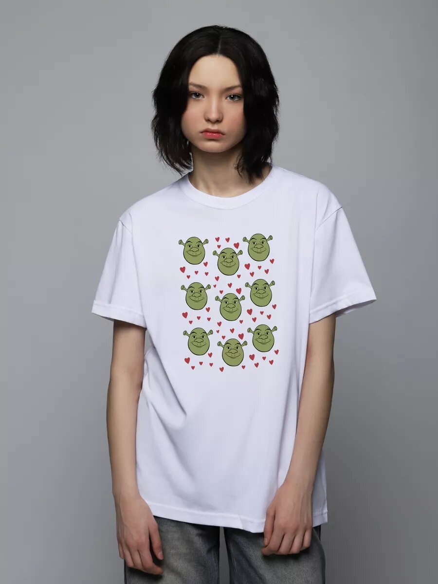 Футболка с принтом мем Шрек