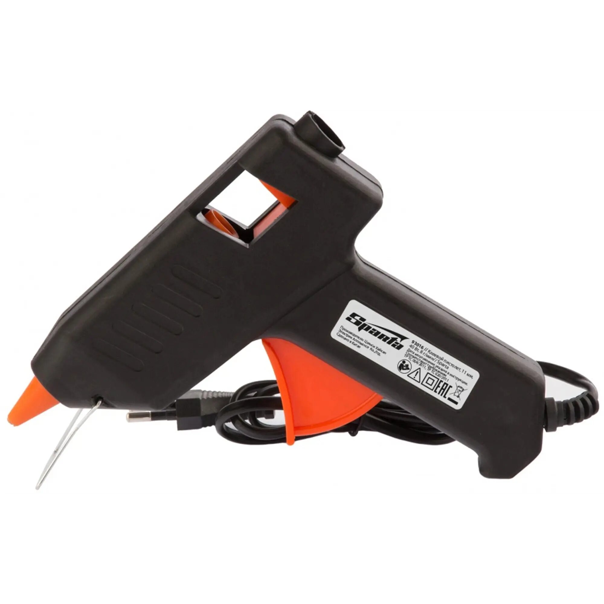 Sparta 93016 пистолет клеевой 40 Вт для стержней 11 мм надежный инструмент