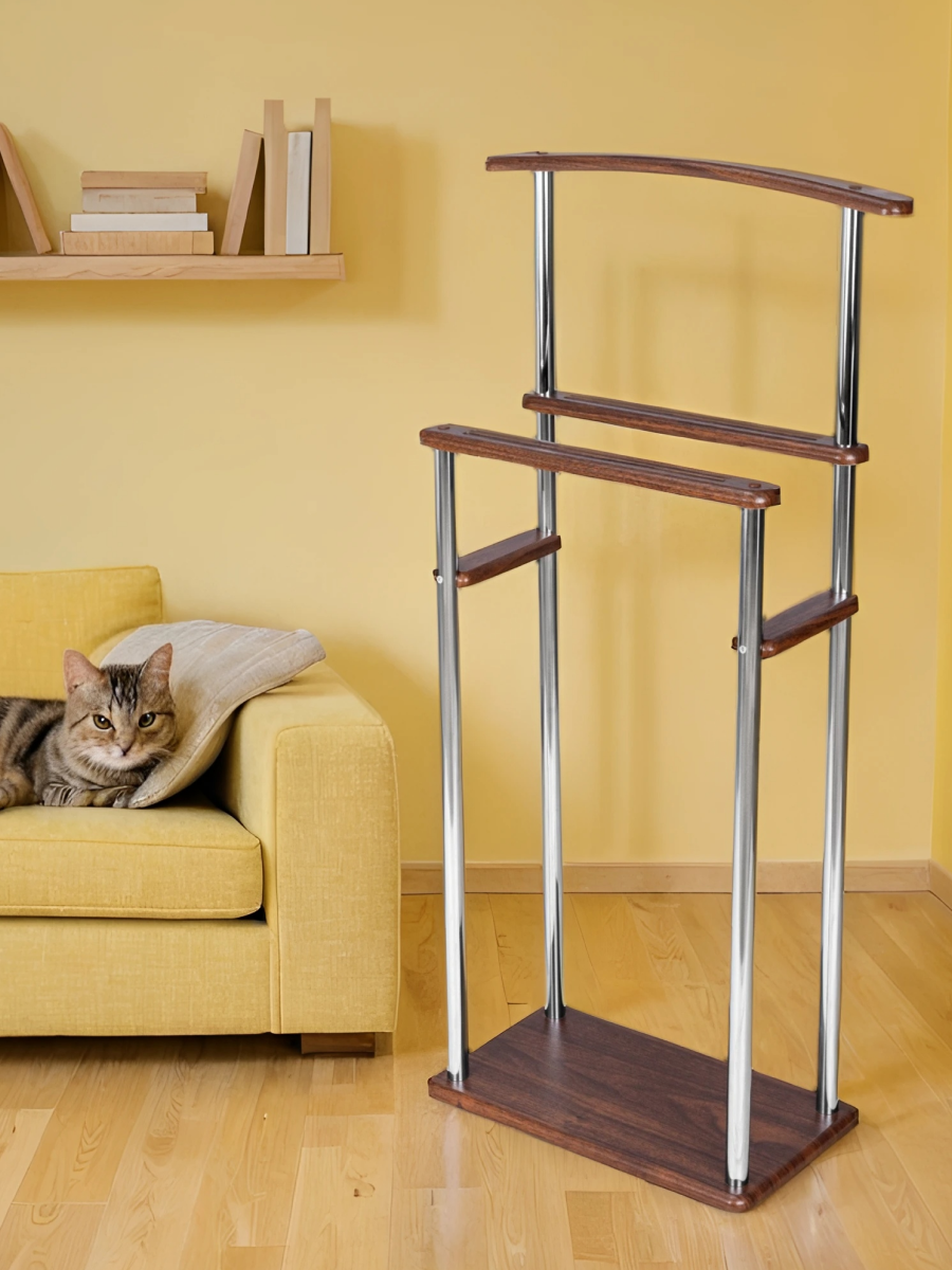 Вешалка напольная GARRET "Долорес", МДФ и металл, цвет орех, 25х51х105,5 см