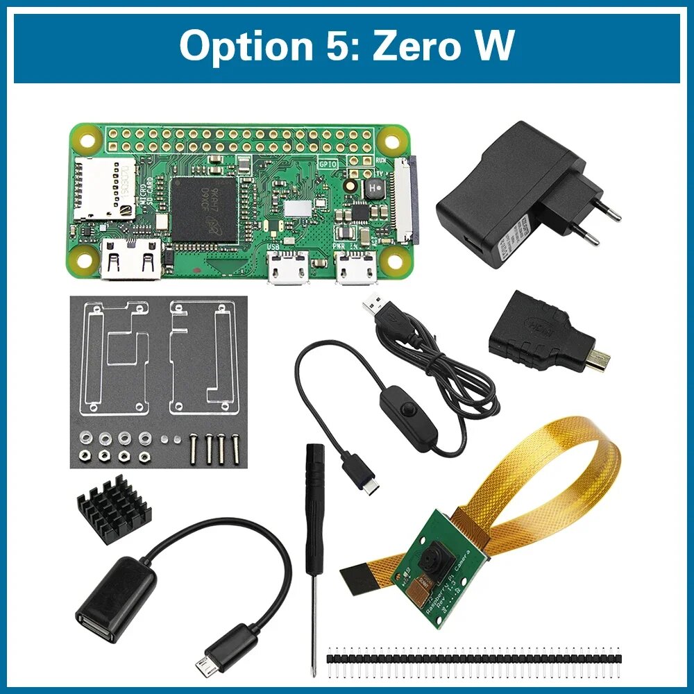 Raspberry Pi Zero/Zero W стартовый комплект с камерой 5Мп Zero W-Camera