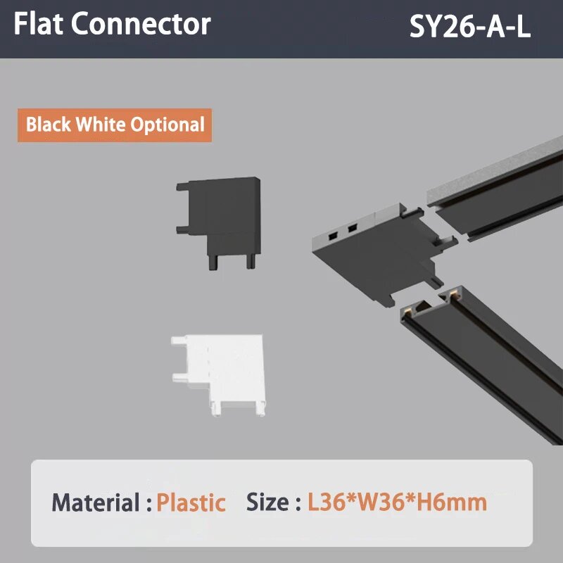 BOMP ультратонкий магнитный светильник 6 мм 4000K Natural White, Черный, L connector, Whtie