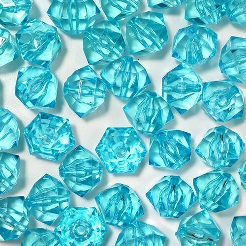 Гранёные окрашенные акриловые бусины (16 мм) 250гр цвет бирюза