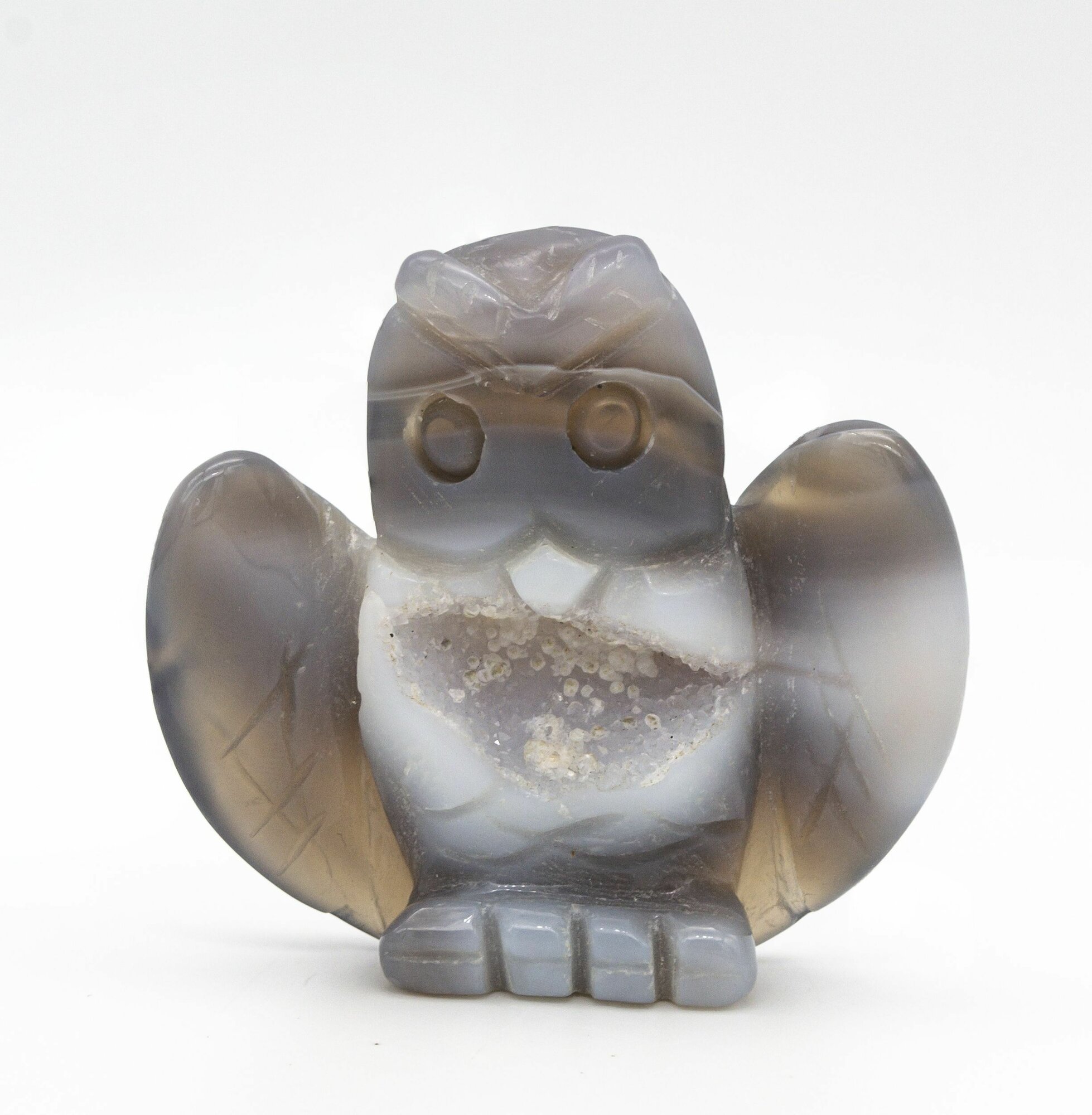 Статуэтка совы из агата (жеода) 27