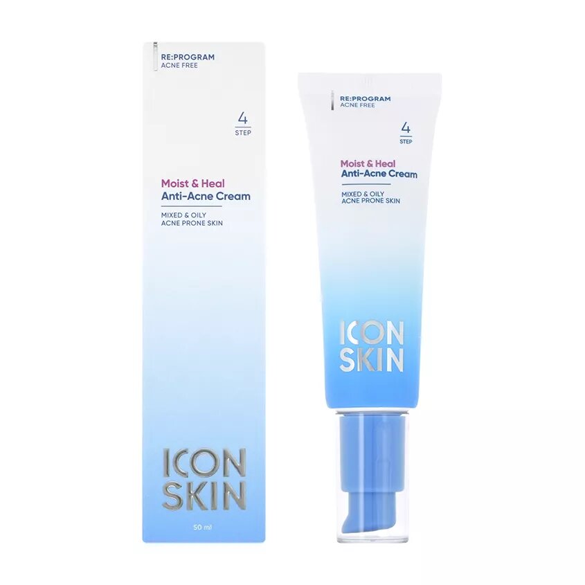 Крем для лица ICON SKIN ANTI-ACNE увлажняющий (для кожи, склонной к акне) 50 мл