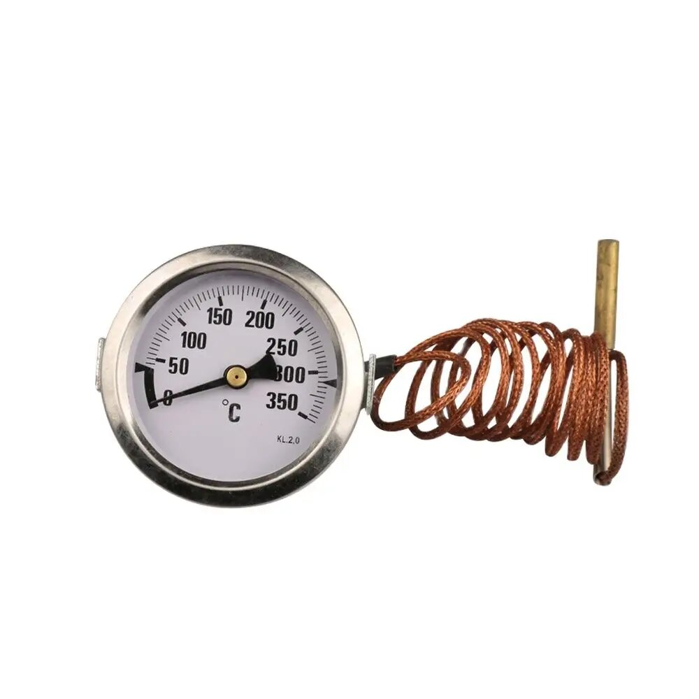 Круглый Термометр для капиллярного стекла, 0-350 градусов по Цельсию, термостат из нержавеющей стали для сушильной упаковочной и герметичной машины