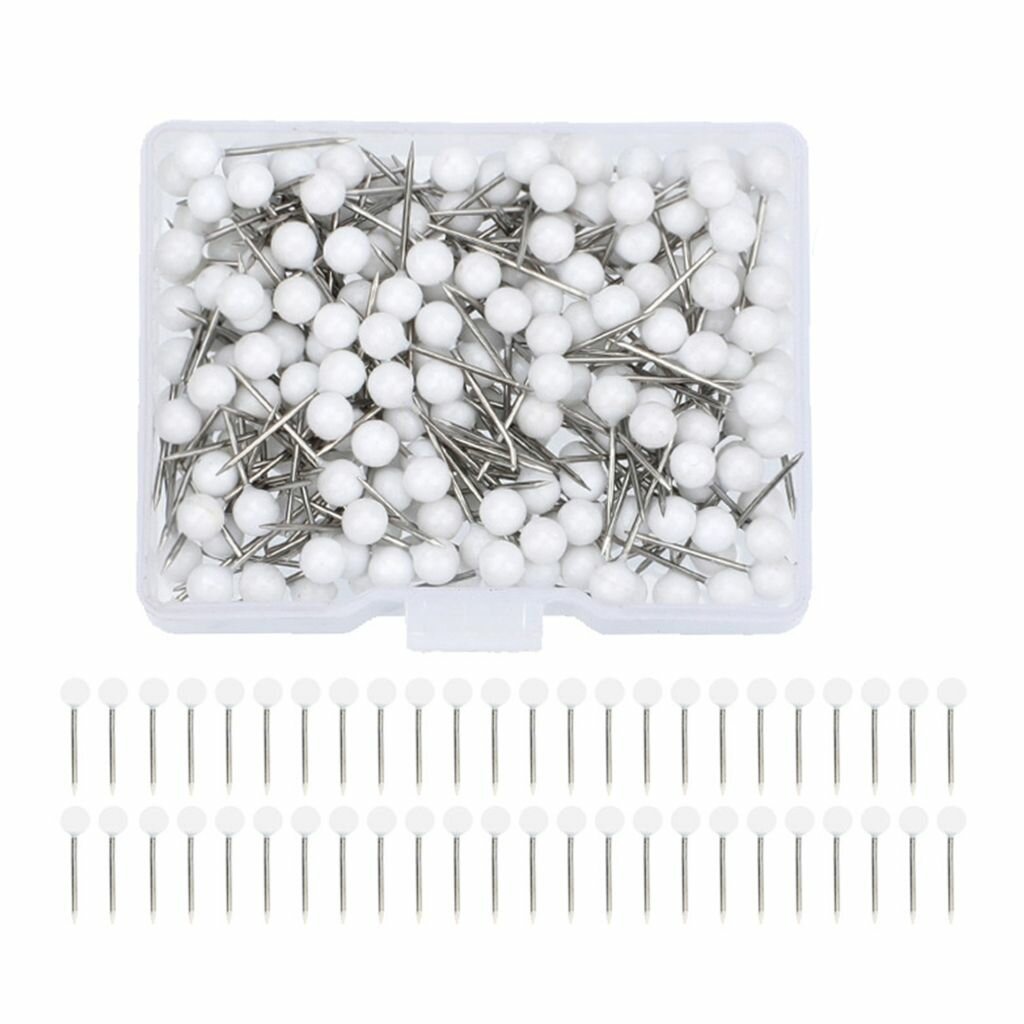 1 коробка по 150 шт, набор цветных кнопок-белая позиционирующая булавка