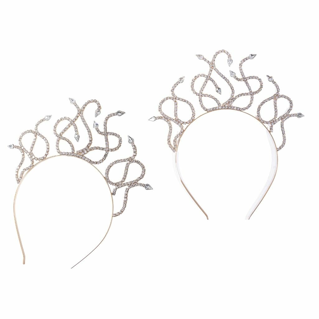 Повязка На голову Со Стразами в виде Змеи-Золото