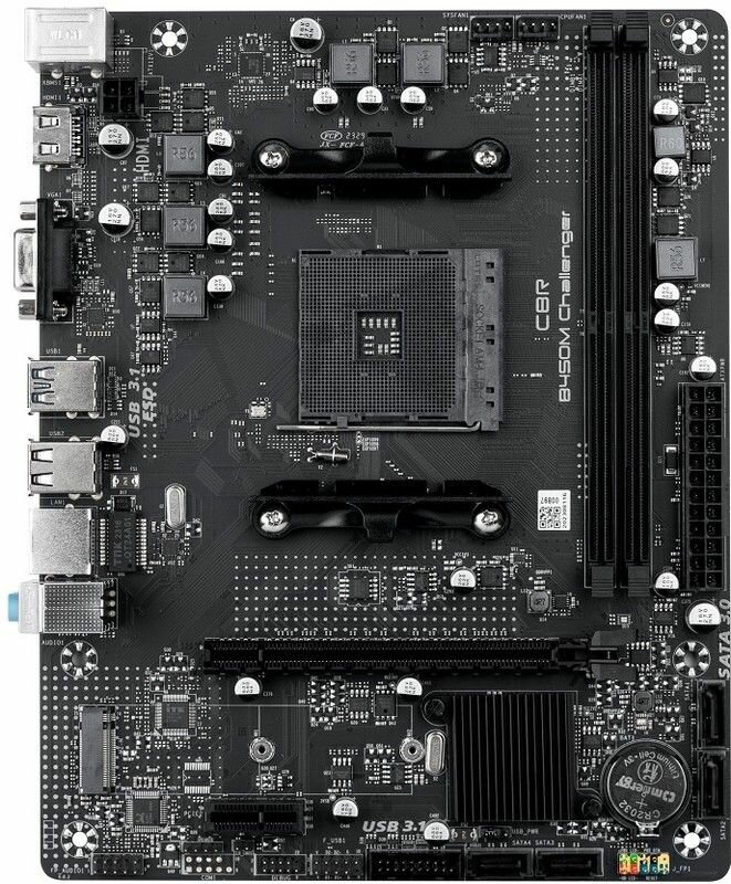 CBR B450M Challenger {Socket AM4, 2*DDR4, mATX, VGA+HDMI, 1*PCIEx16/1*PCIEx1/1*M.2, 4*SATA3, 4*USB2+4*USB3, Glan}