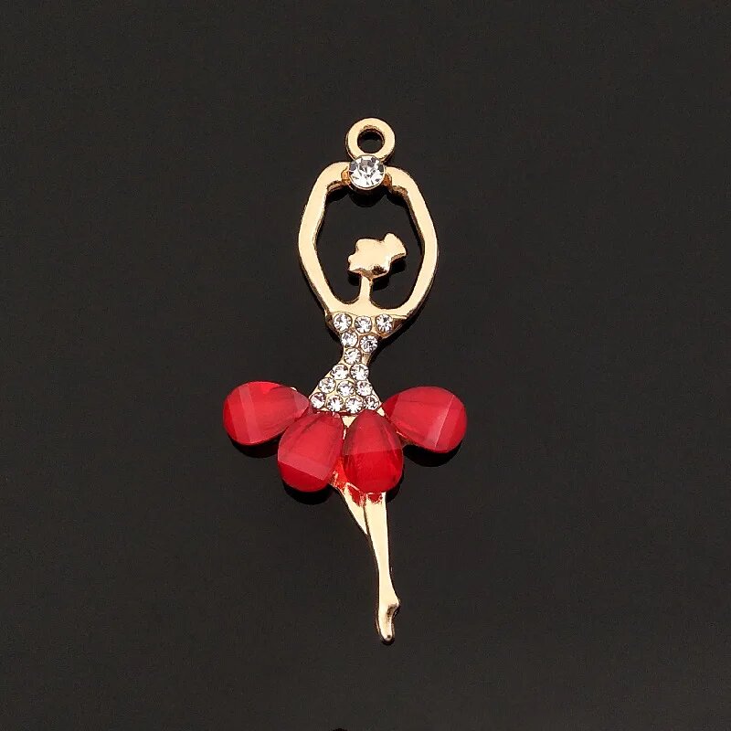 Набор подвесок "Танцующая балерина", 10 шт. Красный, 3-93-C