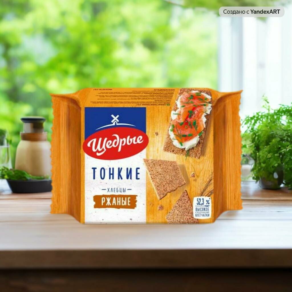 Хлебцы Щедрые, хрустящие, тонкие, ржаные, 170 гр