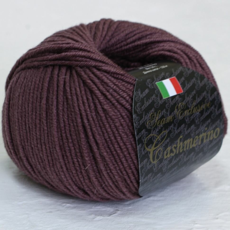 Пряжа Cashmerino Seam цвет 11 шоколадный, 10 мотков*(110м/50г), 80% мериносовая шерсть 20% кашемир