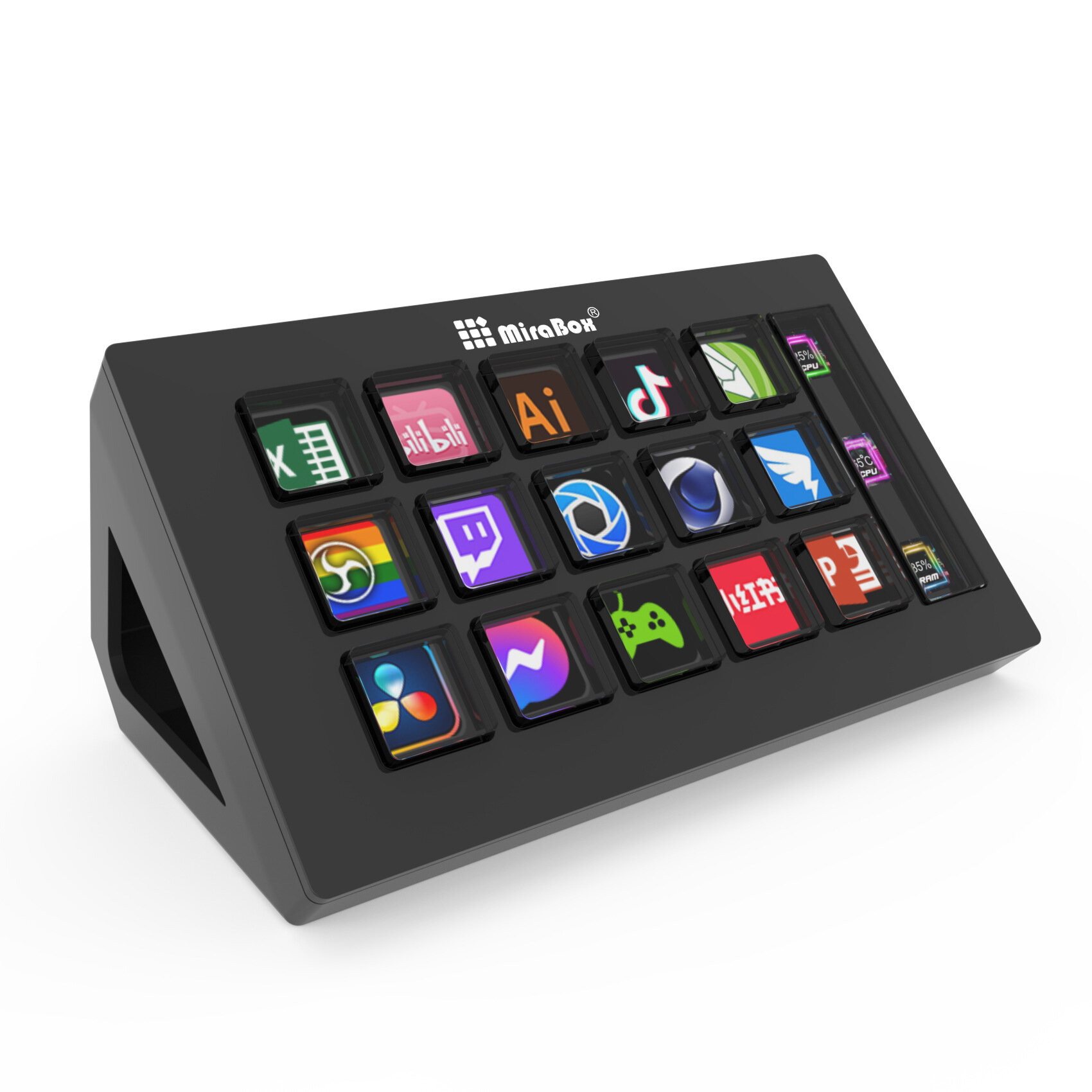 StreamDeck макро-кнопки с LCD-экраном, настраиваемая клавиатура для стриминга черная