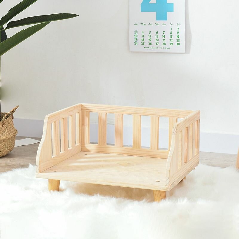 Диван для домашних животных, Деревянная собачья кровать с матрасом, Кошачья подушка, подстилка для кота