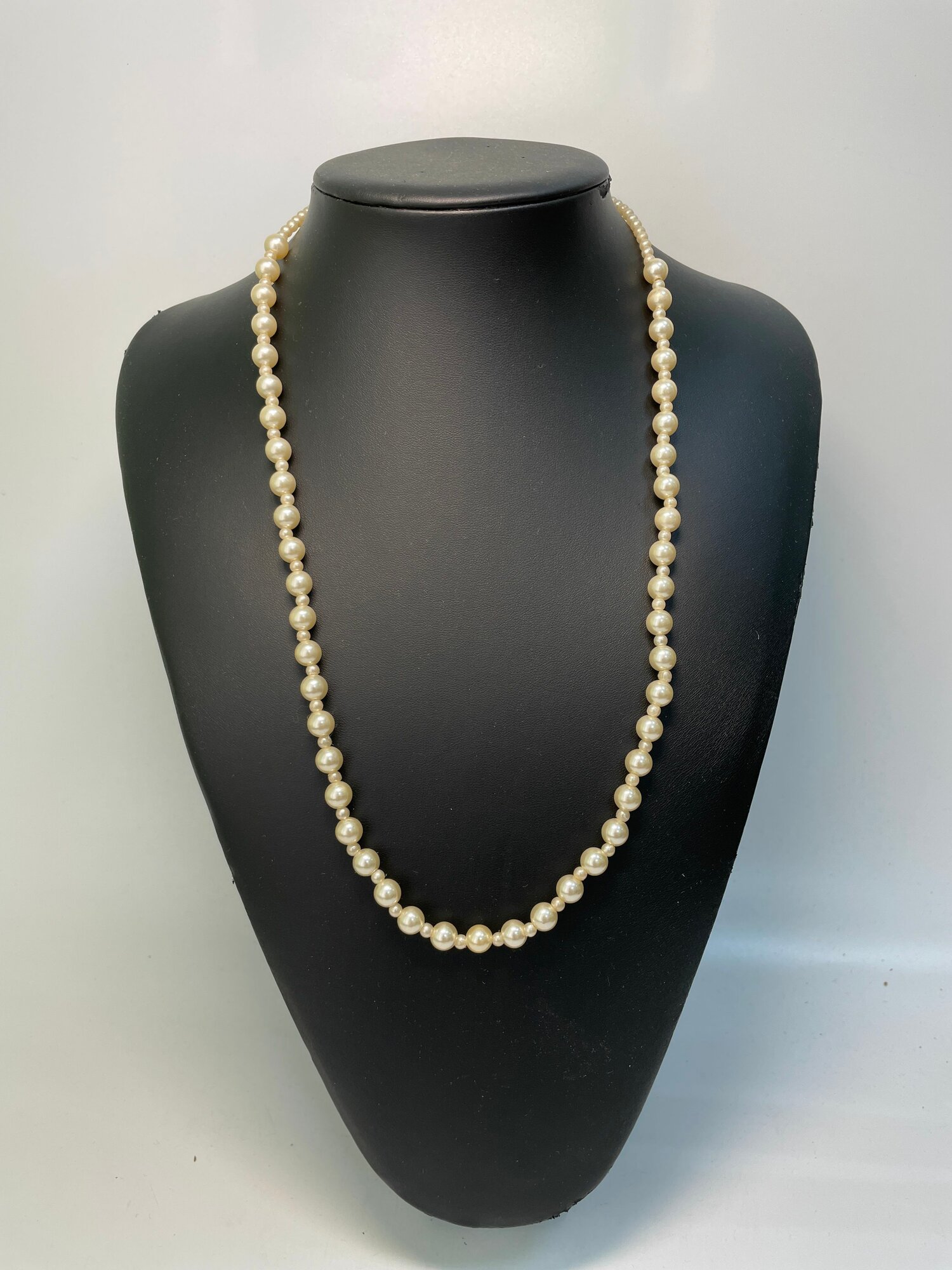 Винтажные бусы, имитация жемчуга, времен СССР, длина 66 см.