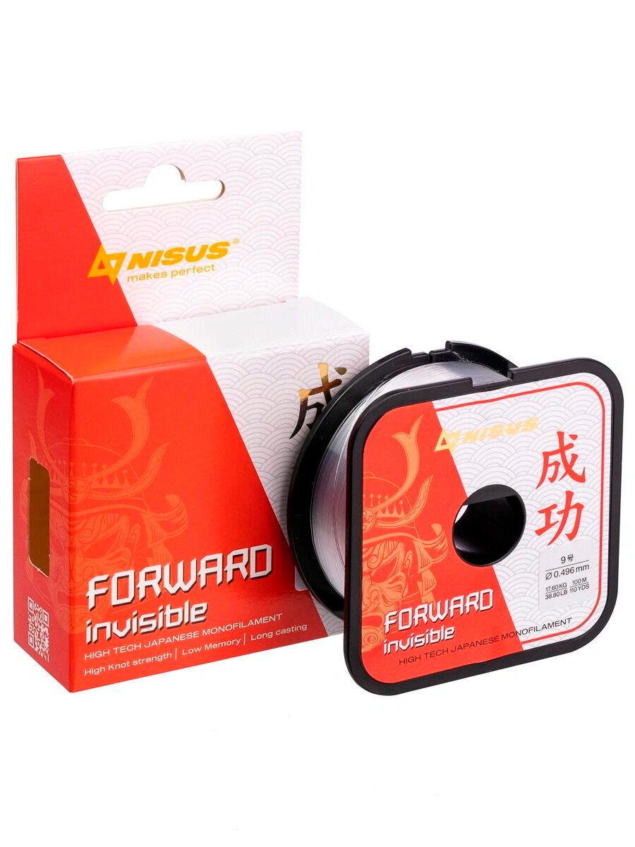 Леска для рыбалки Nisus FORWARD Invisible Nylon 0,496mm/100m (N-FI-0496-100)