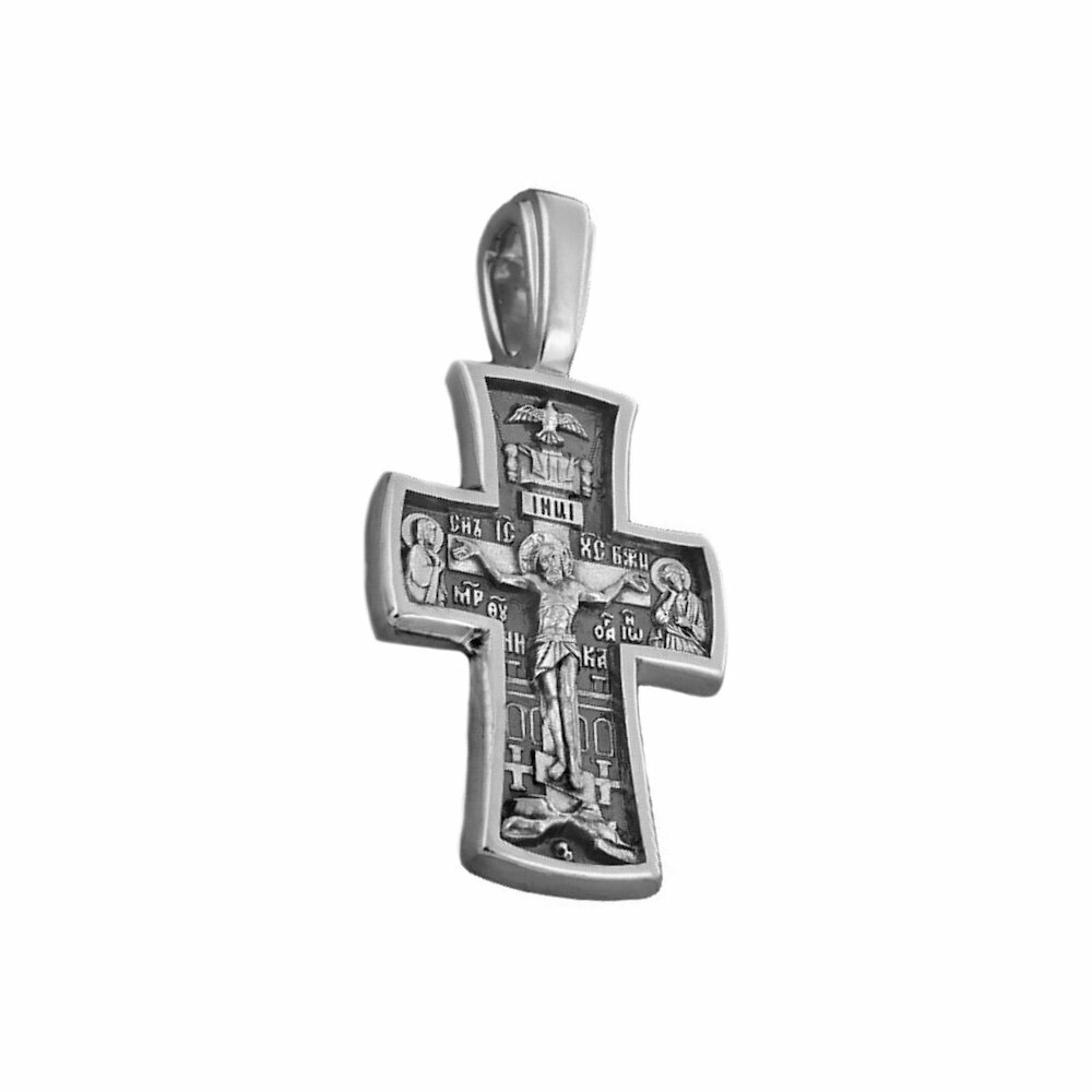 Крестик, серебро, 925 проба, чернение