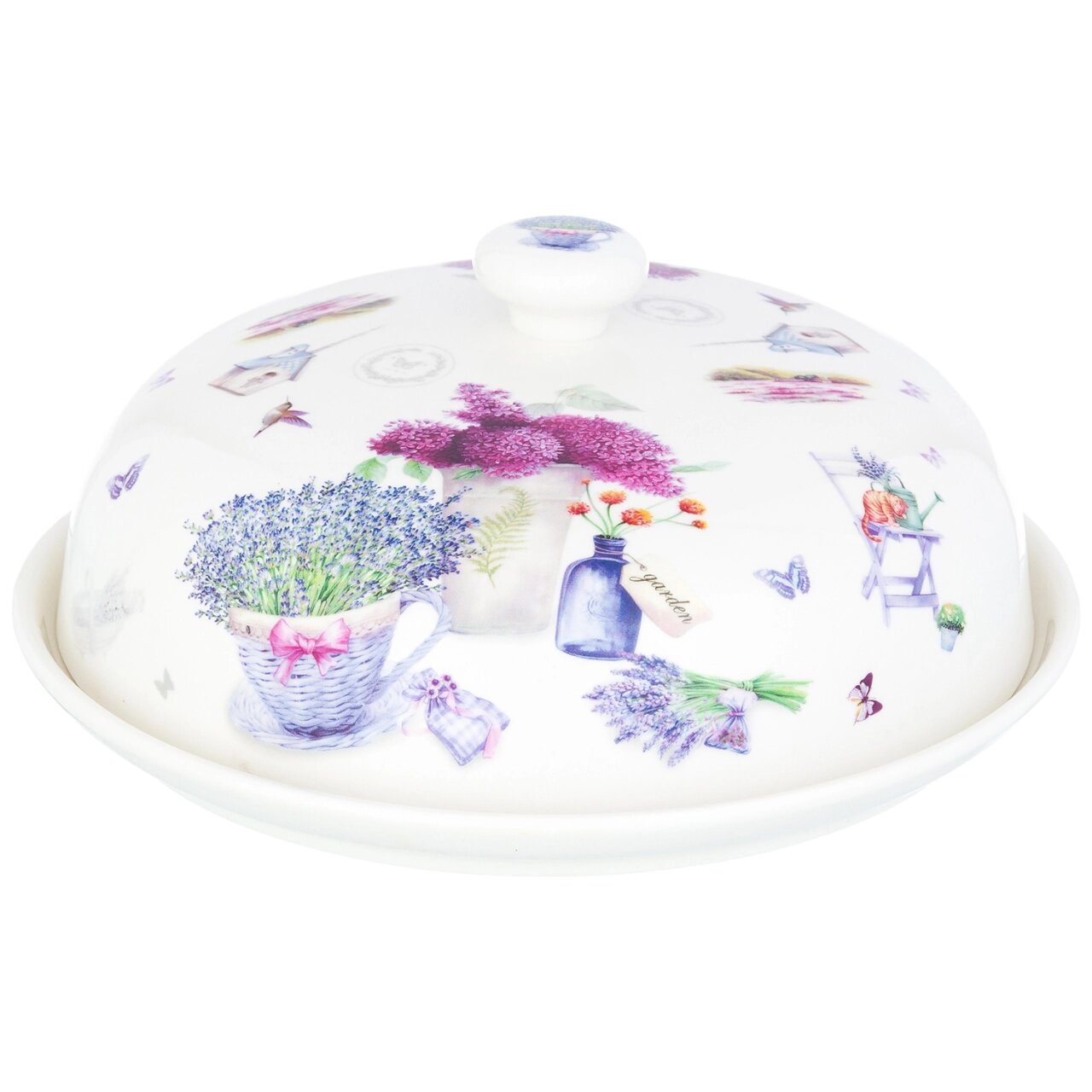 Elan Gallery Блинница Лаванда из фарфора, 23х23х9.5 см стильный кухонный аксессуар