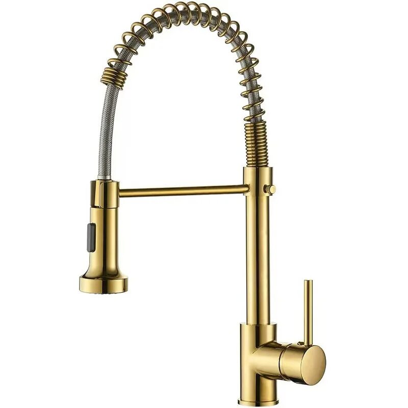 Телескопический латунный смеситель для кухни, Gold-plated faucet, G1/2