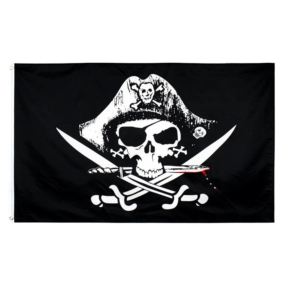 Halloween Jolly Roger Banner Skeleton Pirate Flags Bunting for Party