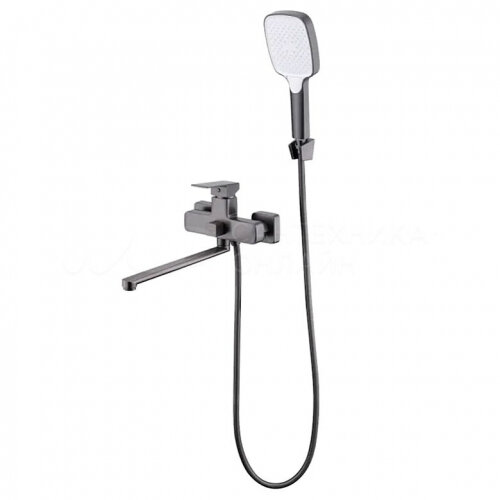 Смеситель для ванны и душа Prohanss P60.22.09 универсальный поворотный излив 30 см, графит