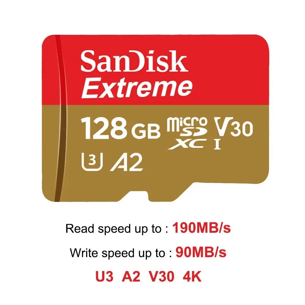 SanDisk Micro SD Card Extreme A2 V30 U3 32/64/128/256 ГБ