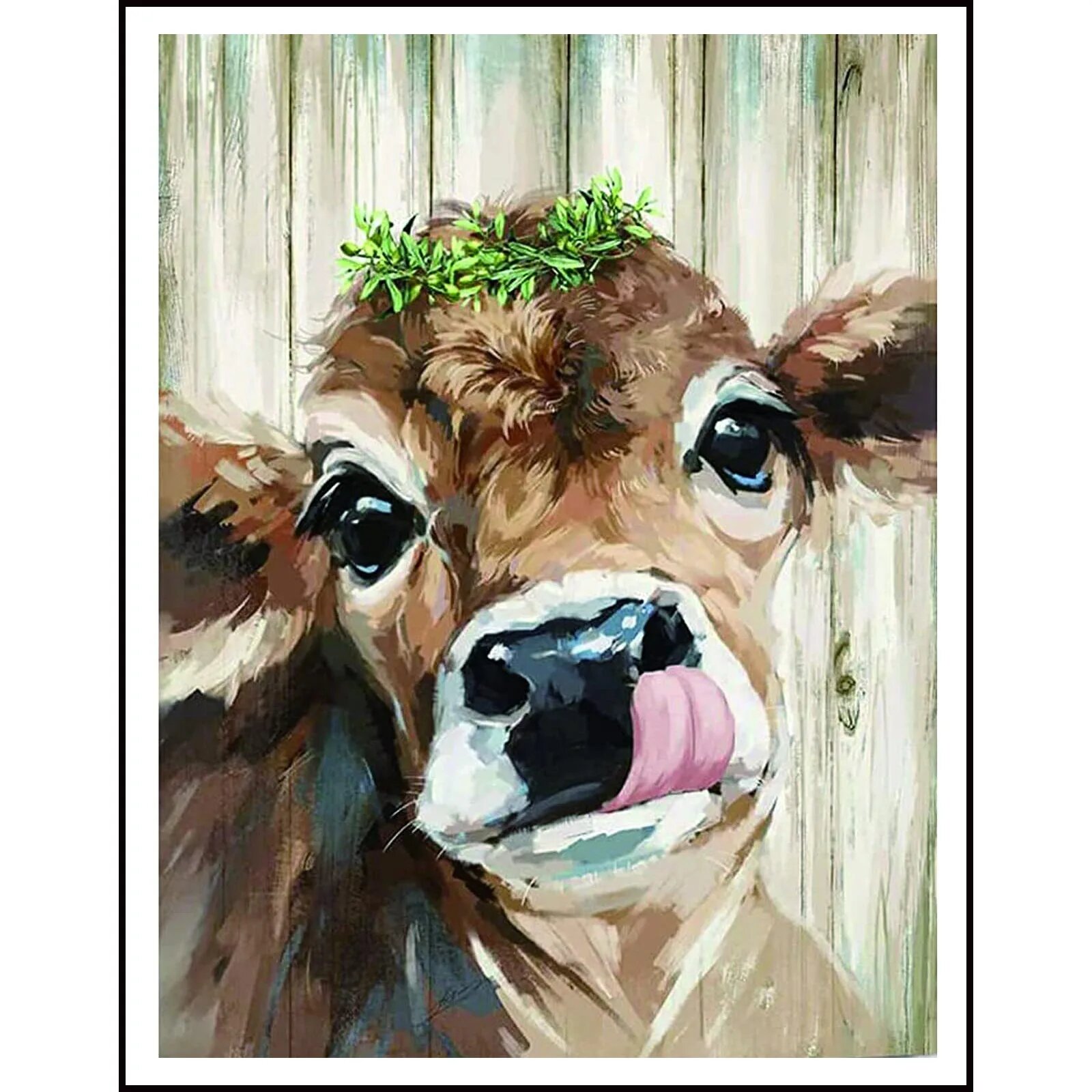 Набор для вышивки крестом Joy Sunday "Корова", ткань Аида 14CT HD Printed