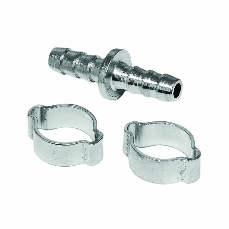 Штуцер для компрессора, Ёлочка 10 мм.- ёлочка 10 мм, никелированная сталь, 0704.024200 Китай