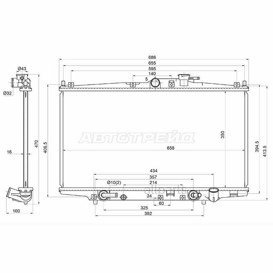 SAT ST-10-0049 Радиатор Honda Accord 97-03 / Honda Accord 98-02
