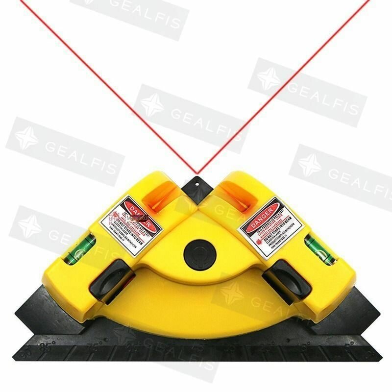 Уровень лазерный, маркер, угольник 90 градусов / Угловой лазерный уровень, желтый
