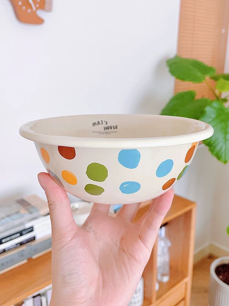 Laomai [домашняя] INS эмалированная кофейная чашка в горошек детская чашка для питья чашка для полоскания рта чаша для