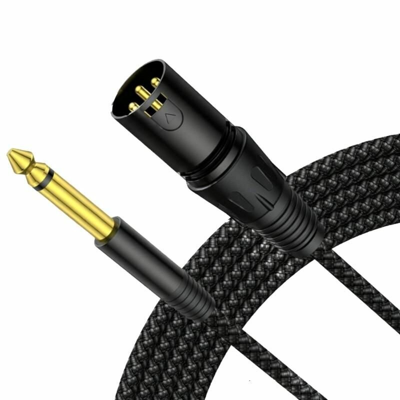 Аудиокабель 6,35 мм - XLR с позолоченными контактами для живых выступлений, 3m - Штекер XLR