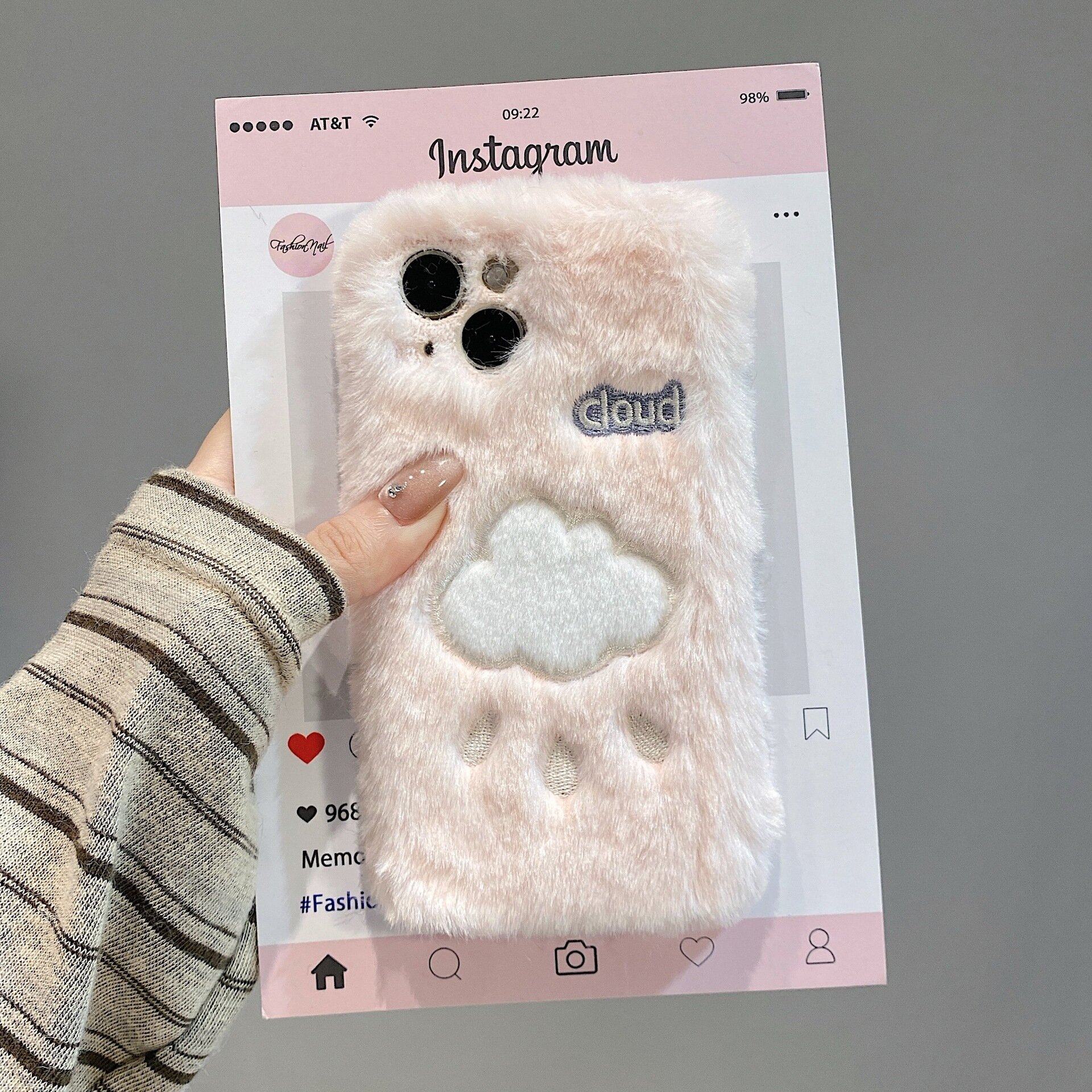 Плюшевый чехол с вышивкой облака, совместимый с Apple 17 Pro Max, чехол для телефона 16 Pro, Samsung S24/25 FE, горячая распродажа