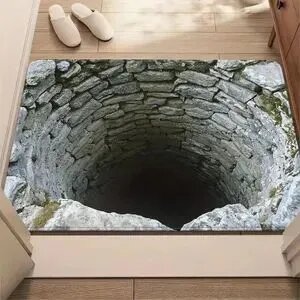 Коврик придверный 80x50 см 3D с основой из искусственной замши - влагостойкий, легко чистится, для коридора и ванной