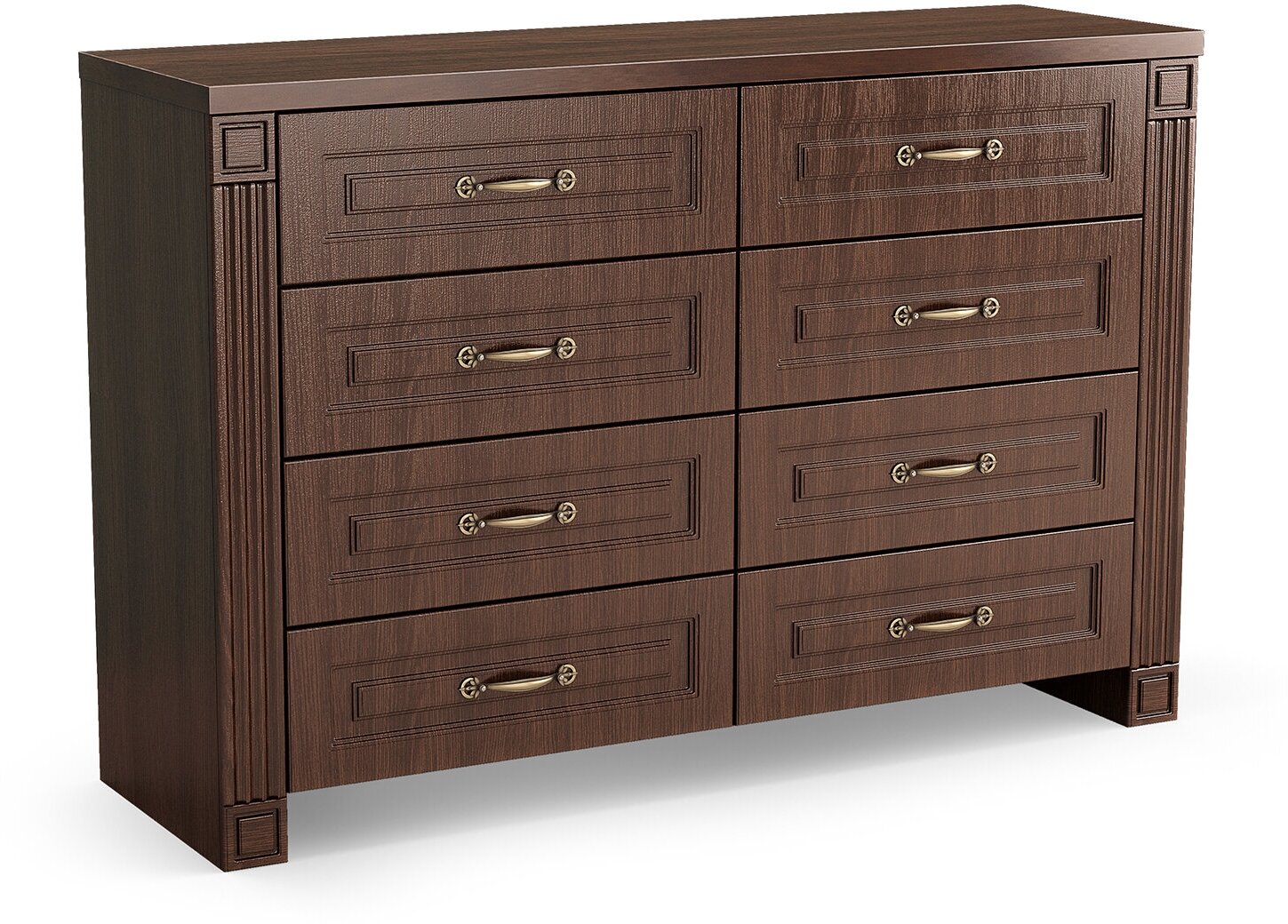 Комод с 8 ящиками Александра Дак 8 Фабрика Стиль, 136x91.2x42см, Венге черный