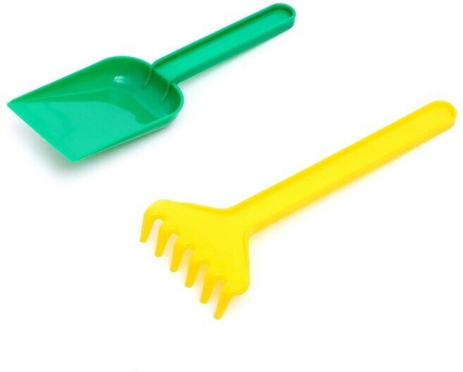 Набор для песочницы, совок и грабли, цвета микс