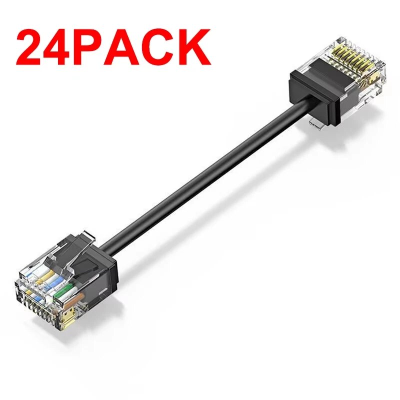 Кабели Ethernet CAT6A RJ45 24 шт. Cat6A Black UTP, 0.15M