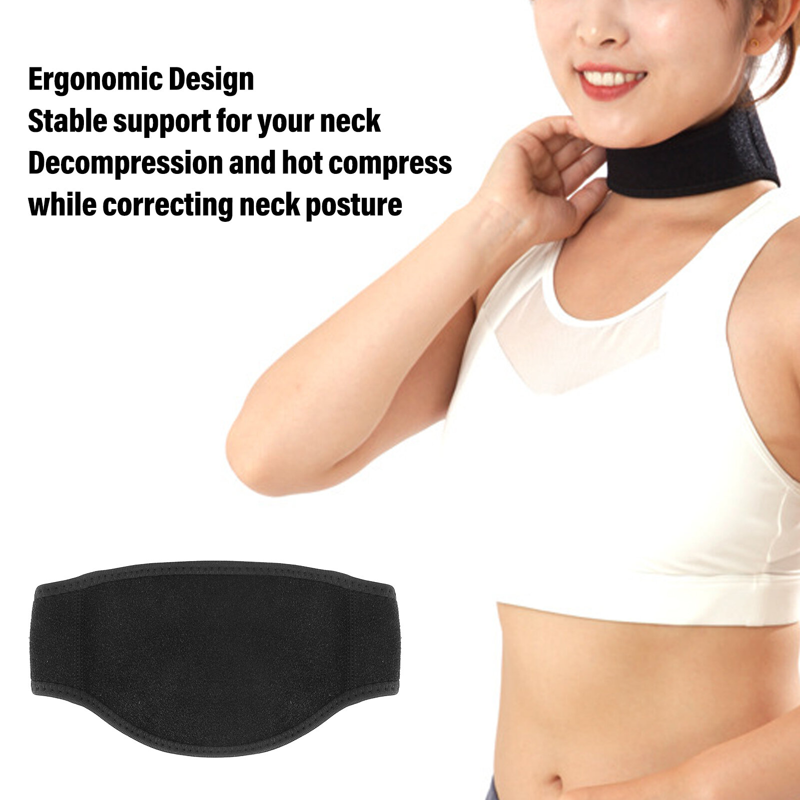 Самонагревающаяся шейная повязка, мягкая теплая защита для уменьшения боли, магнитная повязка на шею с подогревом для мужчин и женщин