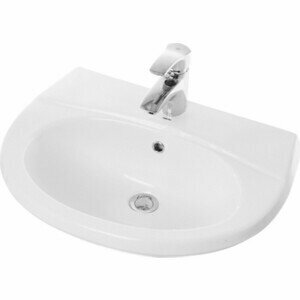 Умывальник "Виктория 60" с хромированным обрамлением УП (Белый, ВКС) (подходит пьедестал Самарский