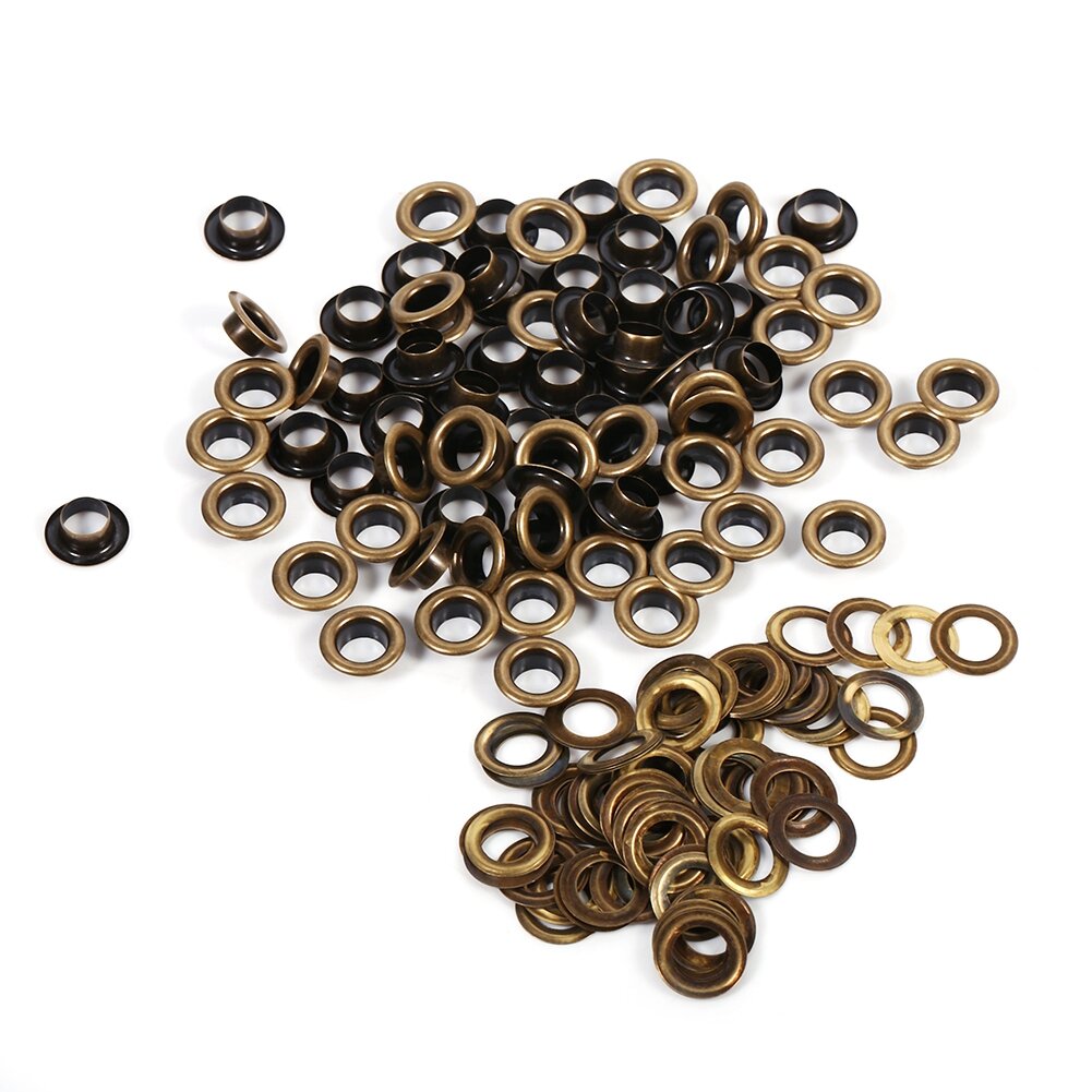 100Sets Bronze Black Gold Round Eyelet Grommets Decoration Accessories 8mm