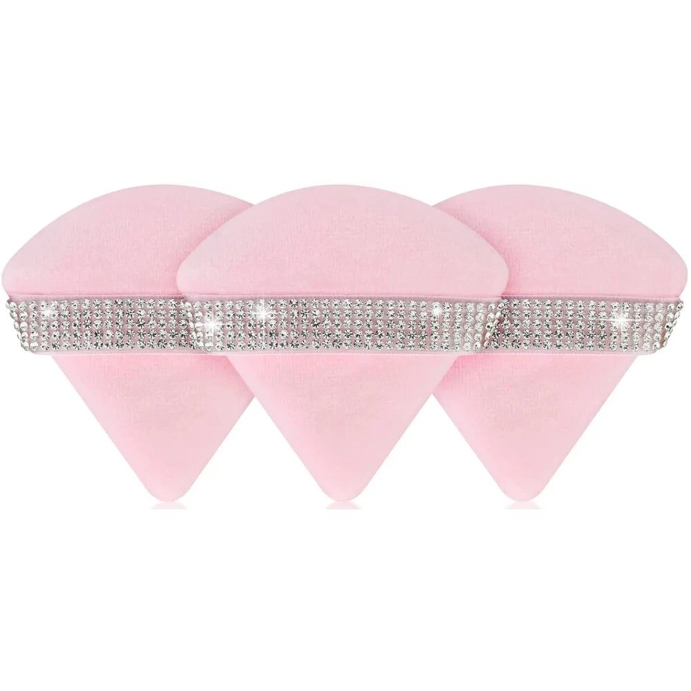 3 шт, алмазная треугольная пудра, пудра, инструмент для макияжа лица, бархатная мягкая гладкая губка для макияжа лица, косметические аксессуары