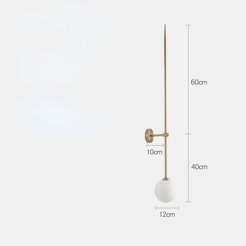 Золотой настенный светильник из кованого железа Бежевый, long 100cm gold