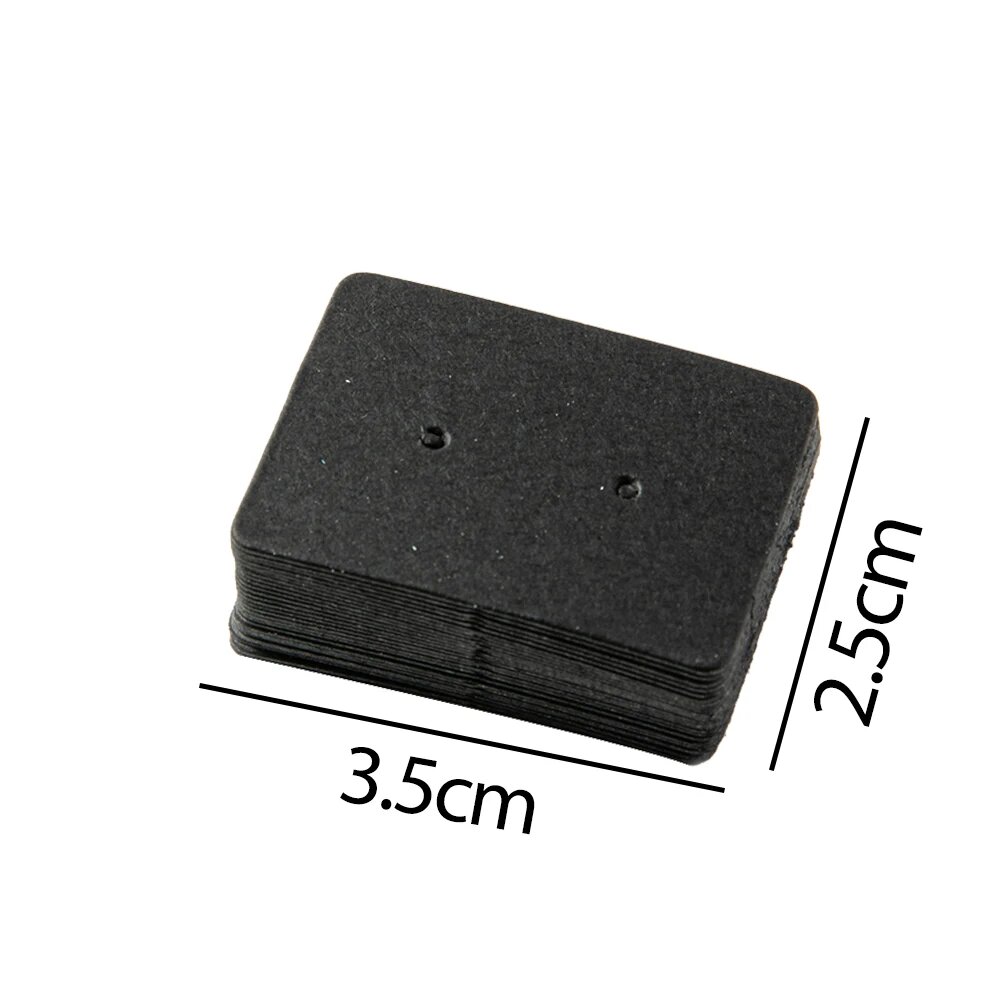 Картонные этикетки для сережек 100/300/500 шт. Черный, 100Pcs, Black