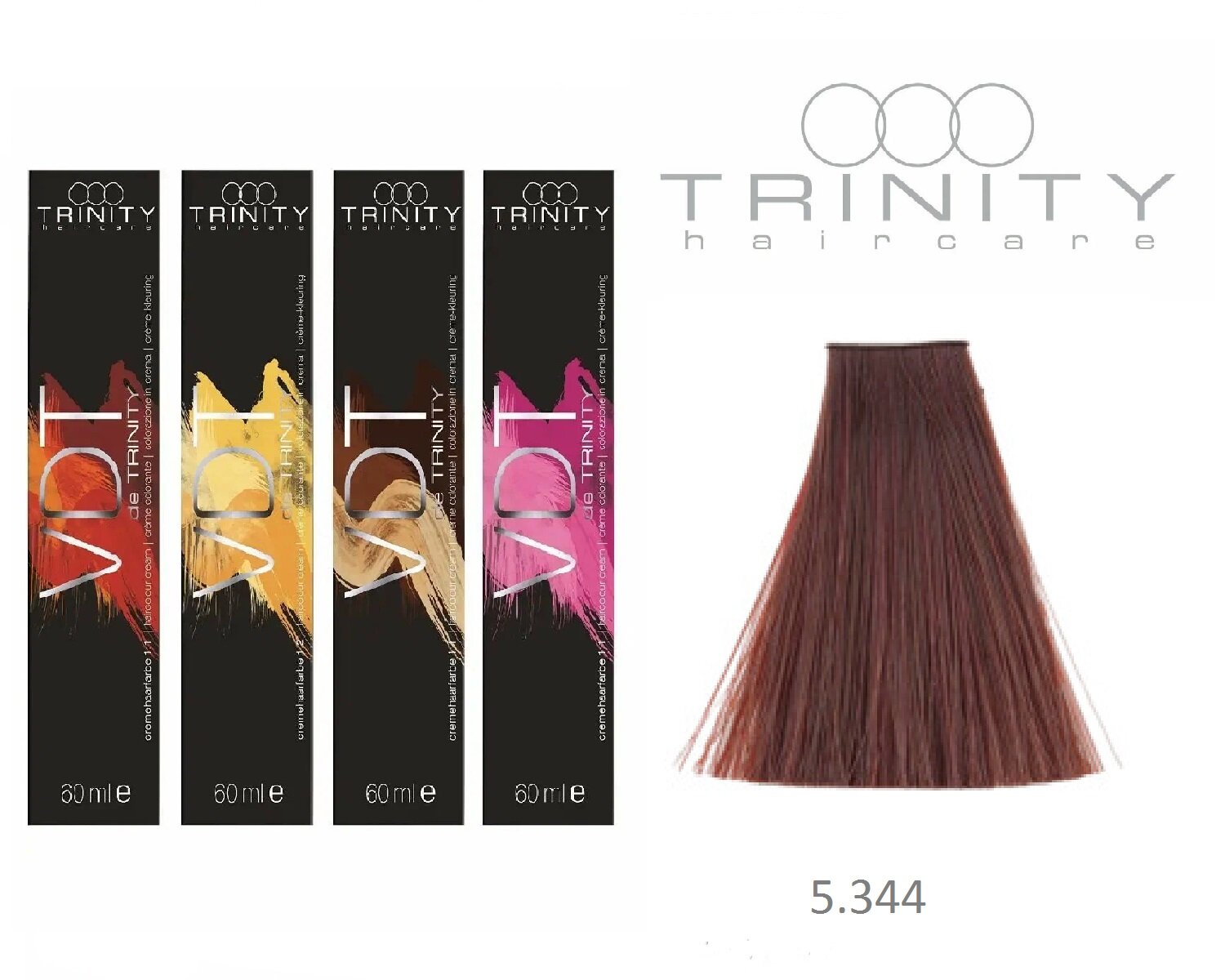 TRINITY VDT тринити ВОГ ДЕ тринити стойкая крем краска 5.344 Светло коричневый золотисто медный интенсивный 60 МЛ