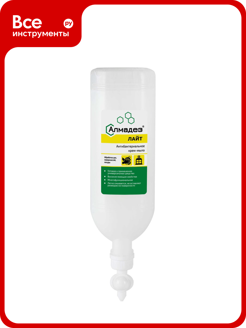 Антибактериальное мыло-крем алмадез Лайт 1 л флакон-диспенсопак МАЛ-07, Применение мыла