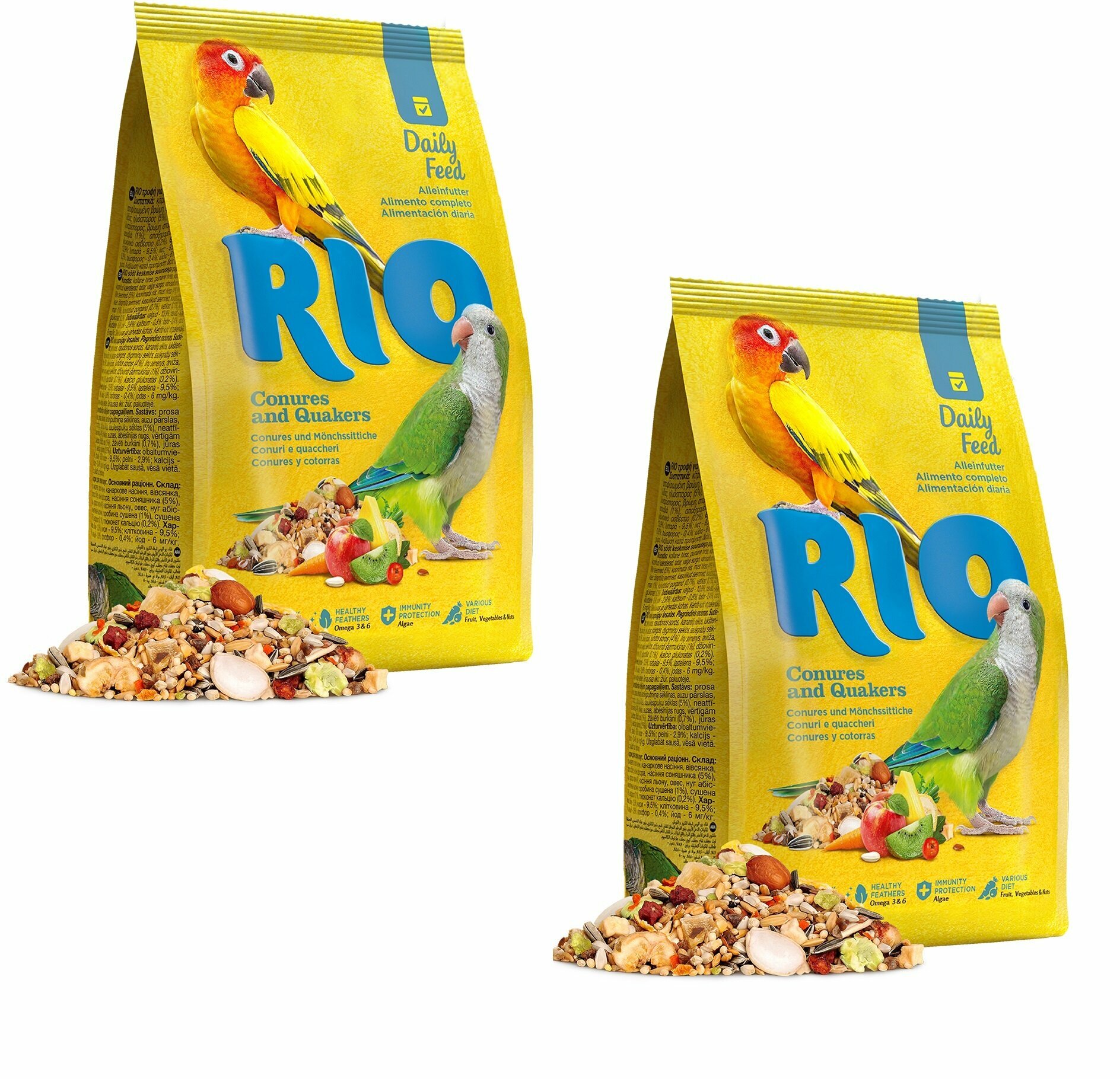 Корм Rio для аратинг и квакеров , 1 кг 2шт