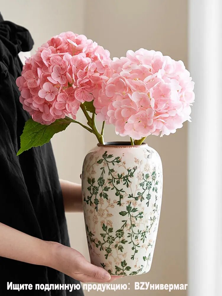 Ваза "Керамическая ваза в китайском стиле, форма редиски, винтажная ваза для украшения мебели.22cm", 22 см , Керамика, 1 шт